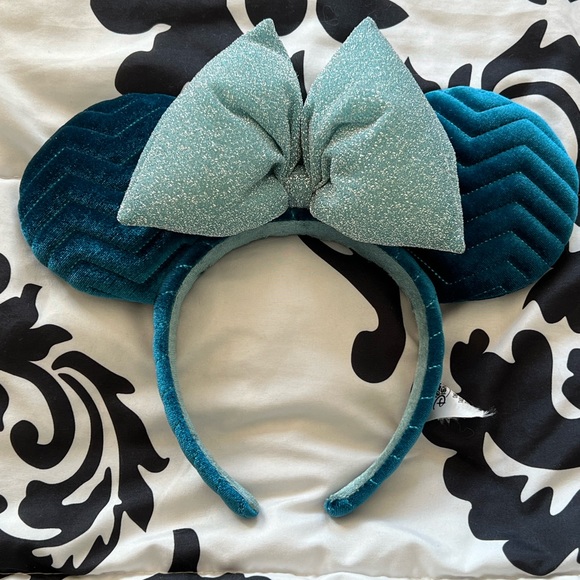 Disney | Accessories | Disney Blue Velvet Ear Headband | Poshmark